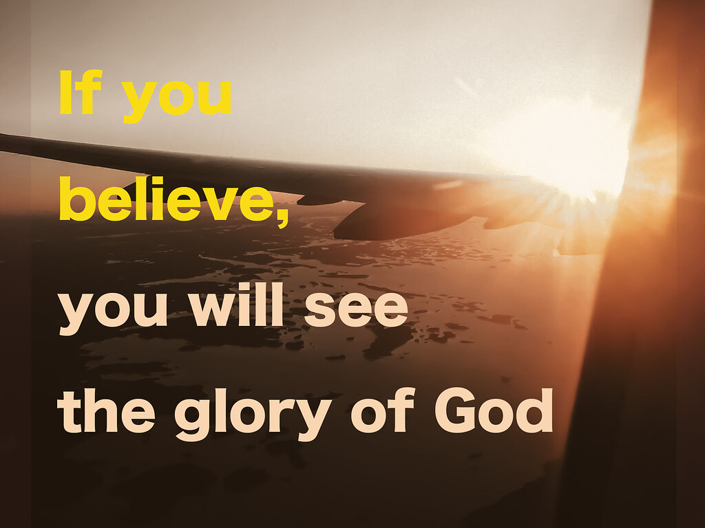 If you believe, you will see the glory of God - The Bible - Faith Pixel